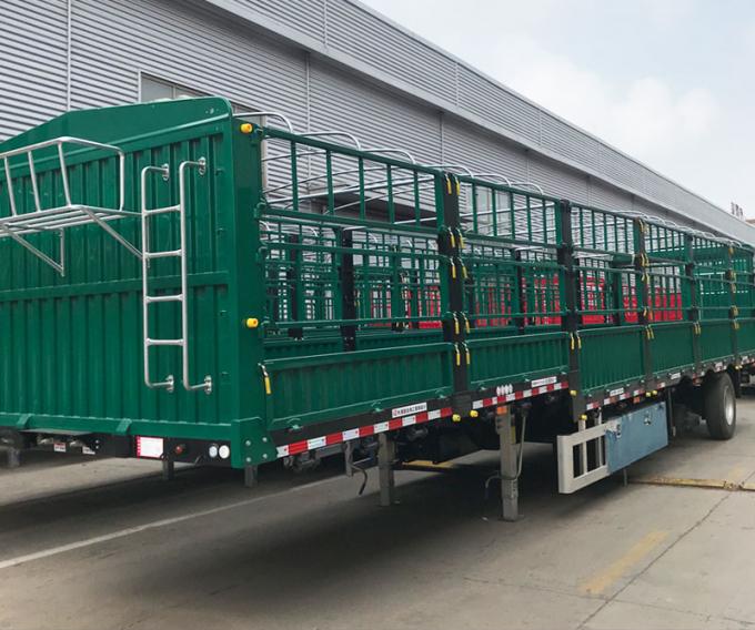 30-100 tonnes 4 d'axes semi de remorques de cargaison de bétail de ...